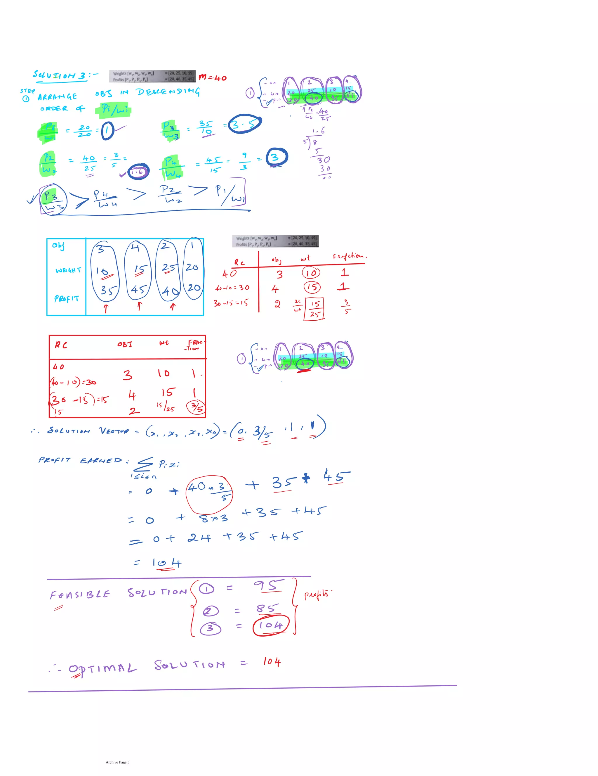 Greedy Algorithm - knapsack and 0/1 knapsack problem | PDF