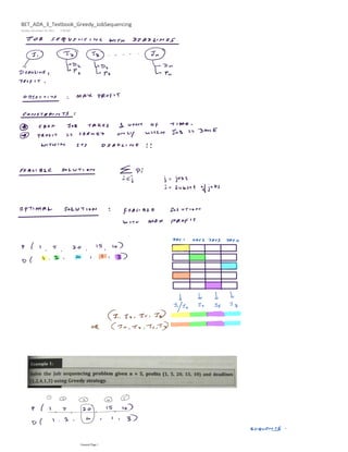 Job scheduling and sequencing using Greedy method | PDF