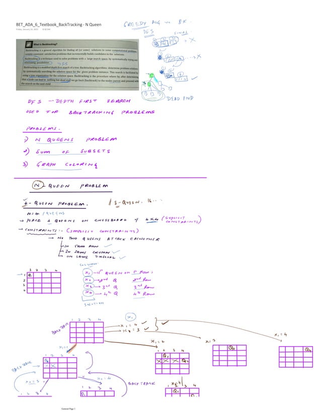 Backtracking - N Queen problem | PDF