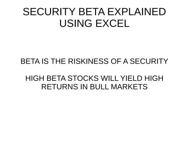 Beta factor analysis | PPT