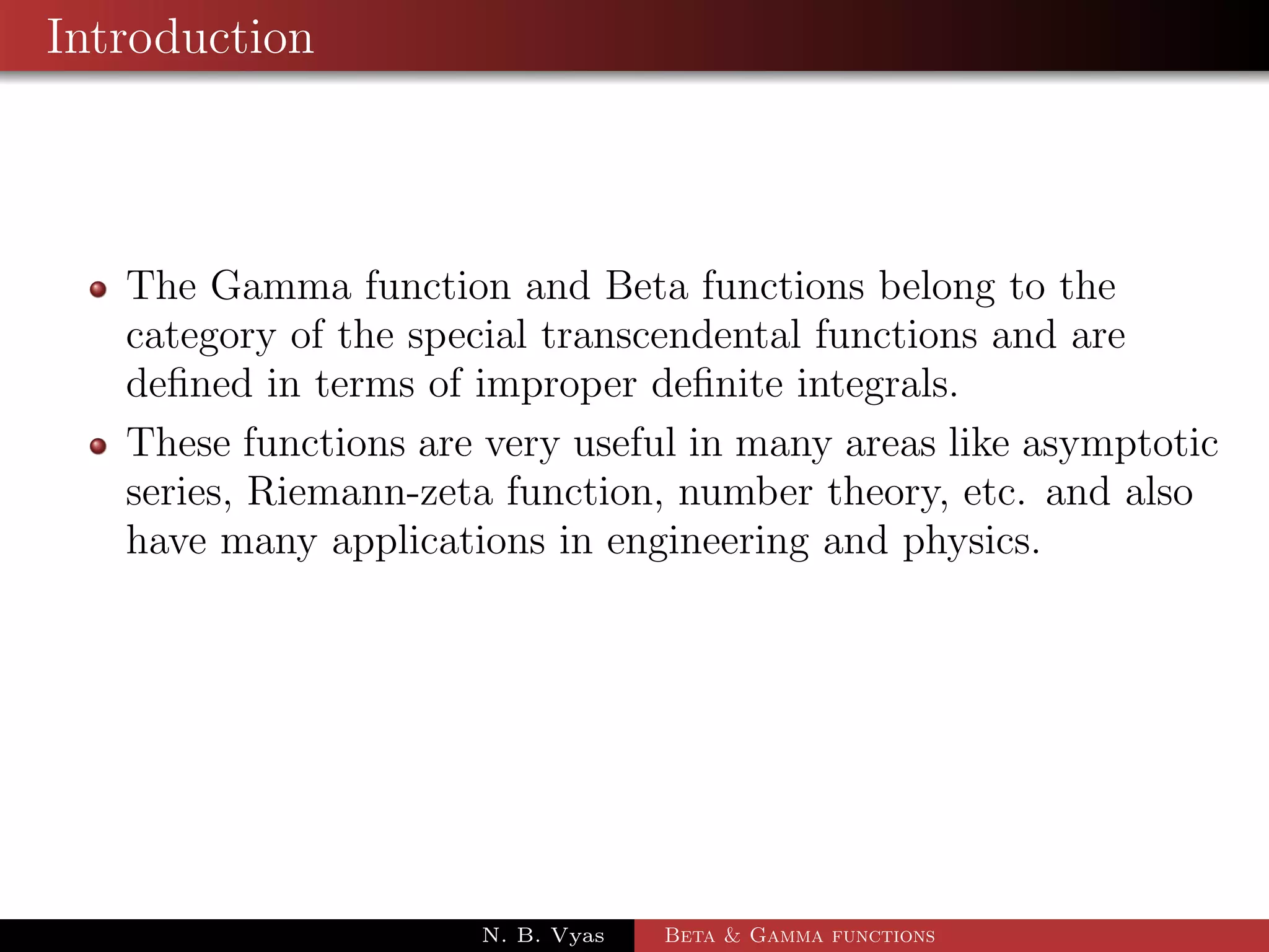Beta gamma functions | PDF