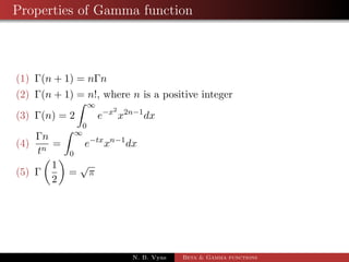 Beta gamma functions | PDF
