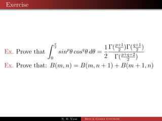 Beta gamma functions | PDF