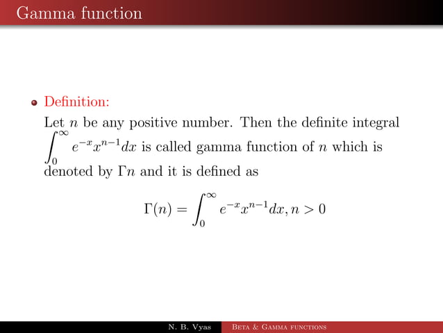 Beta gamma functions | PDF