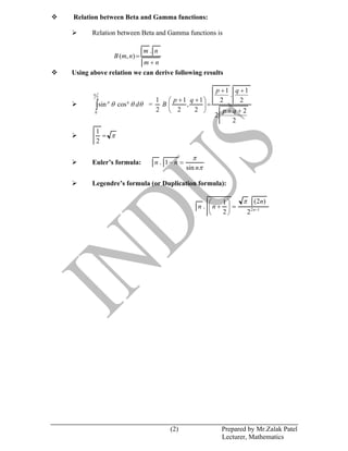 Beta gamma functions | PDF