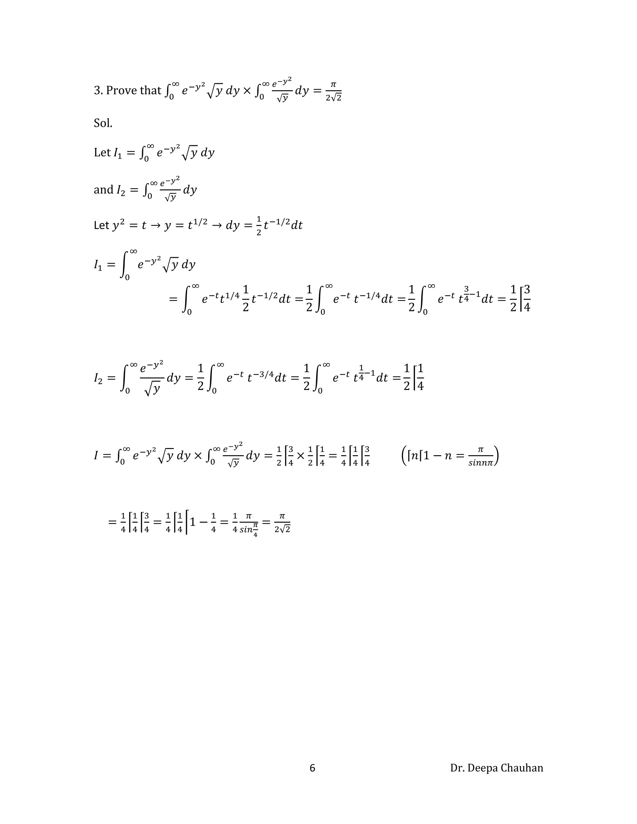 Beta & Gamma Functions | PDF