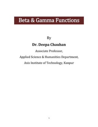Beta & Gamma Functions | PDF