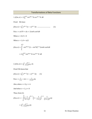 Beta & Gamma Functions | PDF