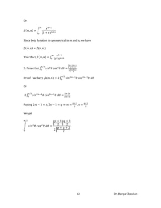 Beta & Gamma Functions | PDF
