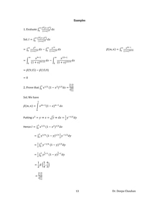 Beta & Gamma Functions | PDF