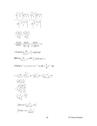 Beta & Gamma Functions | PDF