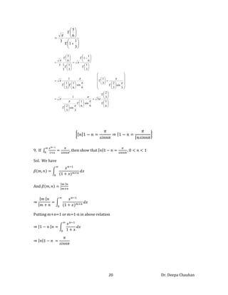 Beta & Gamma Functions | PDF