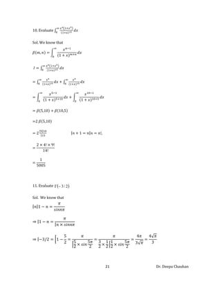 Beta & Gamma Functions | PDF