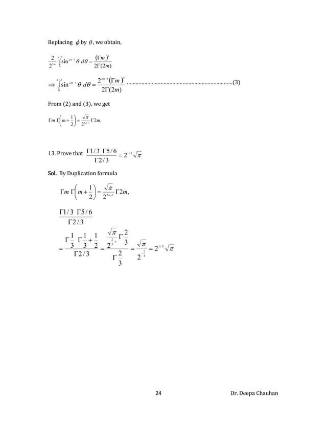 Beta & Gamma Functions | PDF