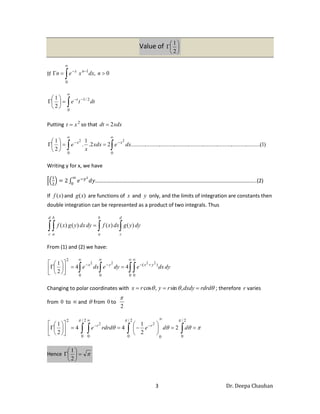 Beta & Gamma Functions | PDF