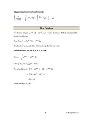 Beta & Gamma Functions | PDF
