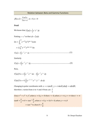 Beta & Gamma Functions | PDF