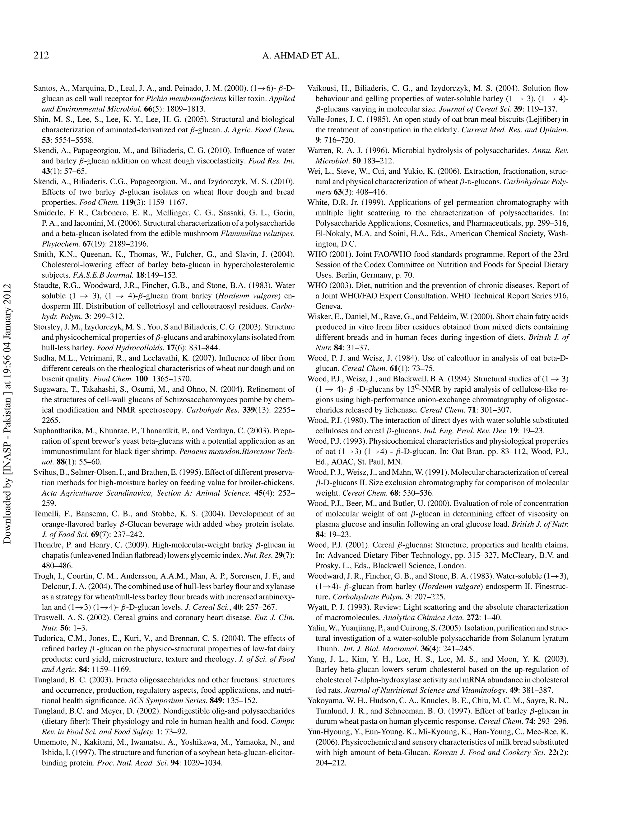 Beta glucan, A valuable Ingredient in foods | PDF