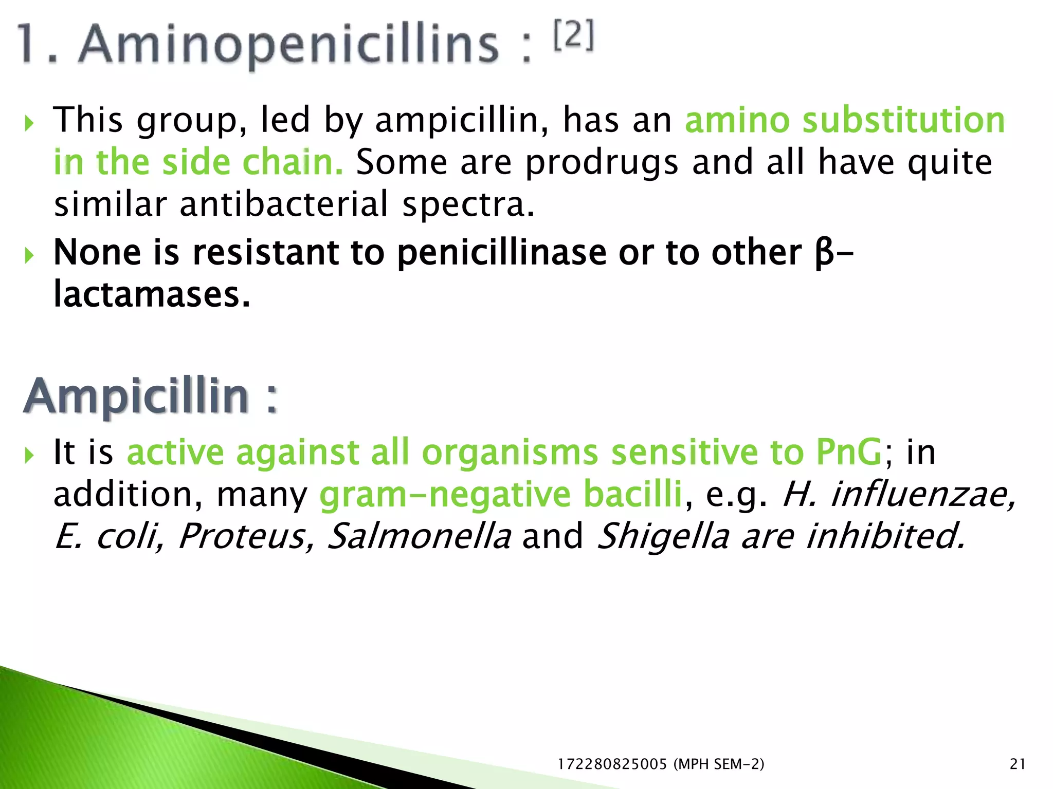 Beta lactams antibiotics & beta lactamase inhibitors | PPTX