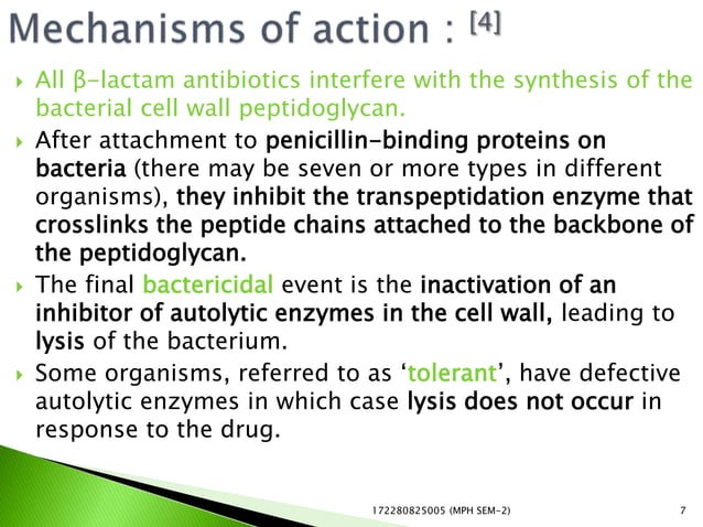 Beta lactams antibiotics & beta lactamase inhibitors | PPTX ...