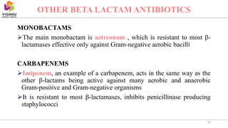 Beta lactam antibiotics | PPTX