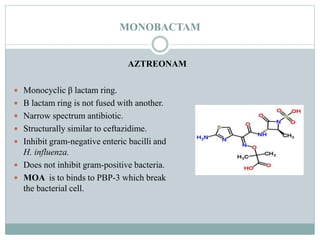 Pharmacology of Beta lactam antibiotics | PPTX
