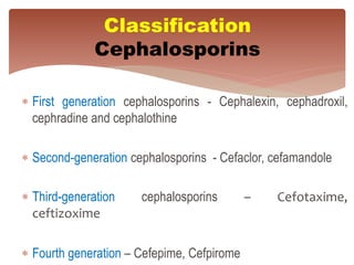 Beta lactam antibiotics, PCI syllabus for B.Pharm. | PPTX