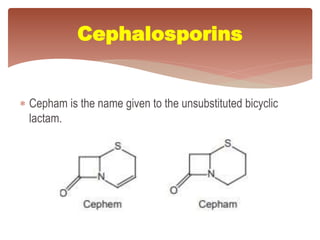 Antibiotics - Beta lactam antibiotics, PCI syllabus for B.Pharm. | PPTX