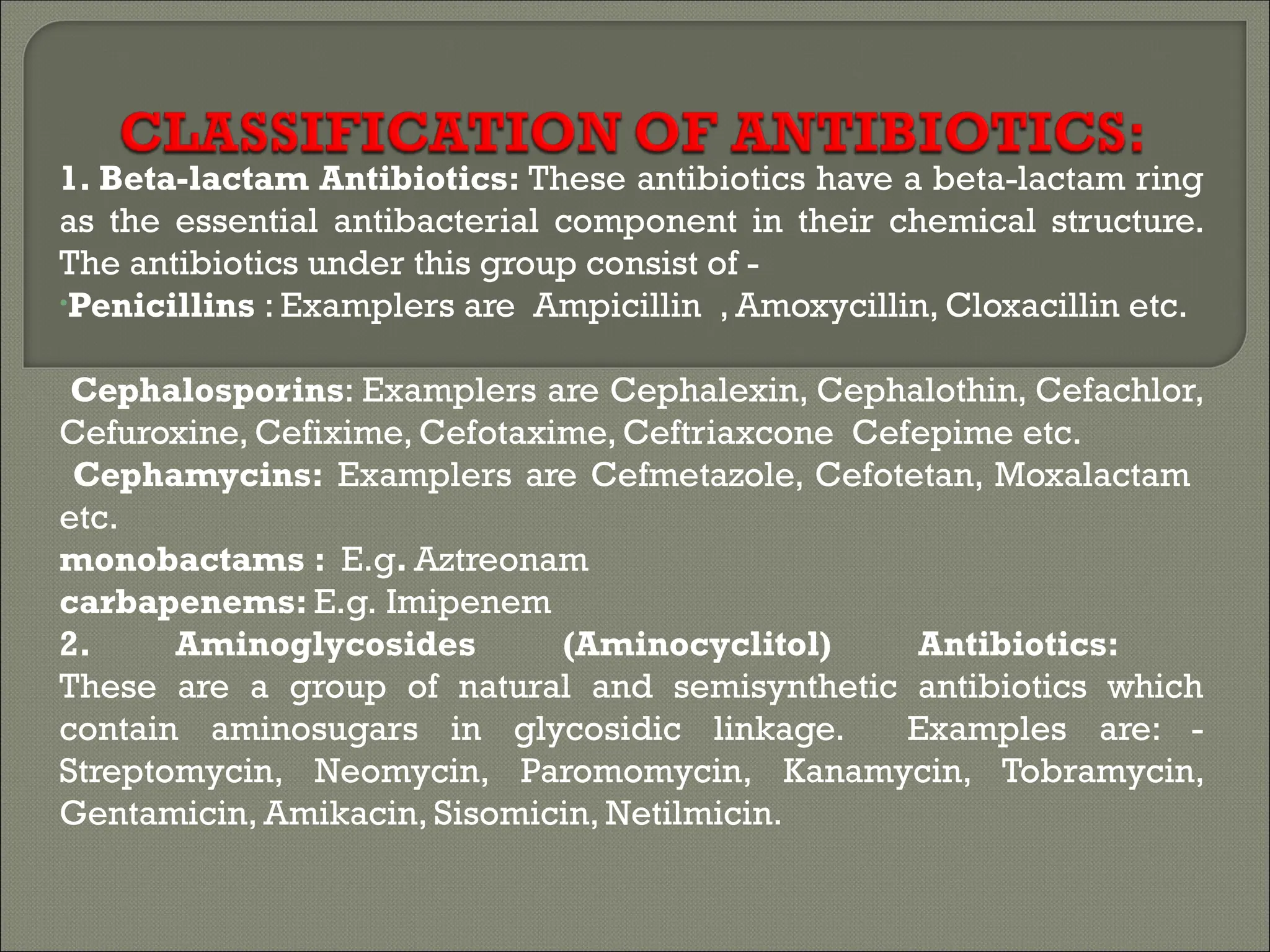 ANTIBIOTICS presentation for veterinary pharmacology | PPT