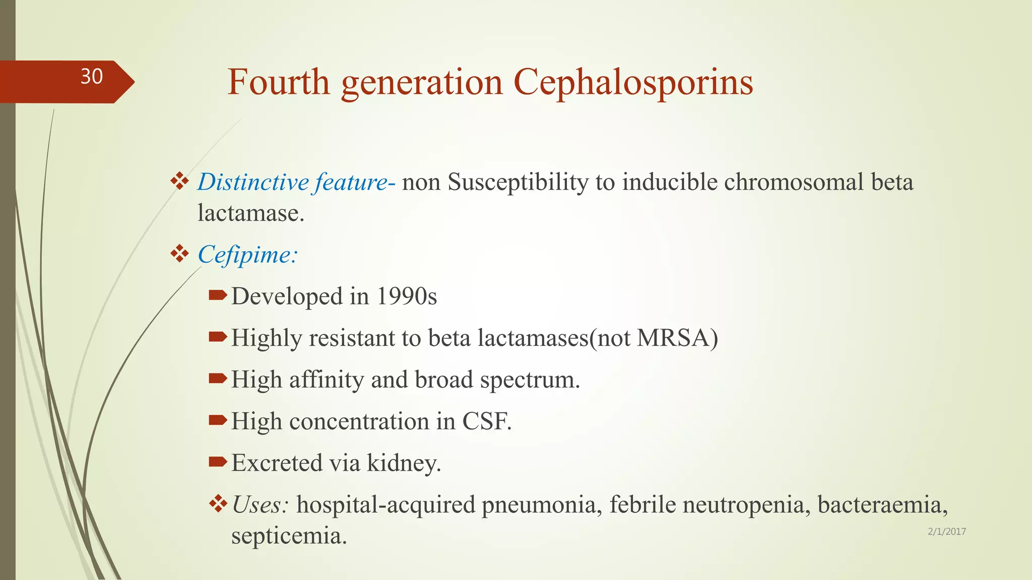 Beta lactam antibiotics (penicillins and cephalosporins) | PPTX