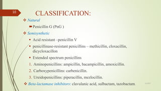 Beta lactam antibiotics (penicillins and cephalosporins) | PPTX