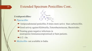 Beta lactam antibiotics (penicillins and cephalosporins) | PPTX