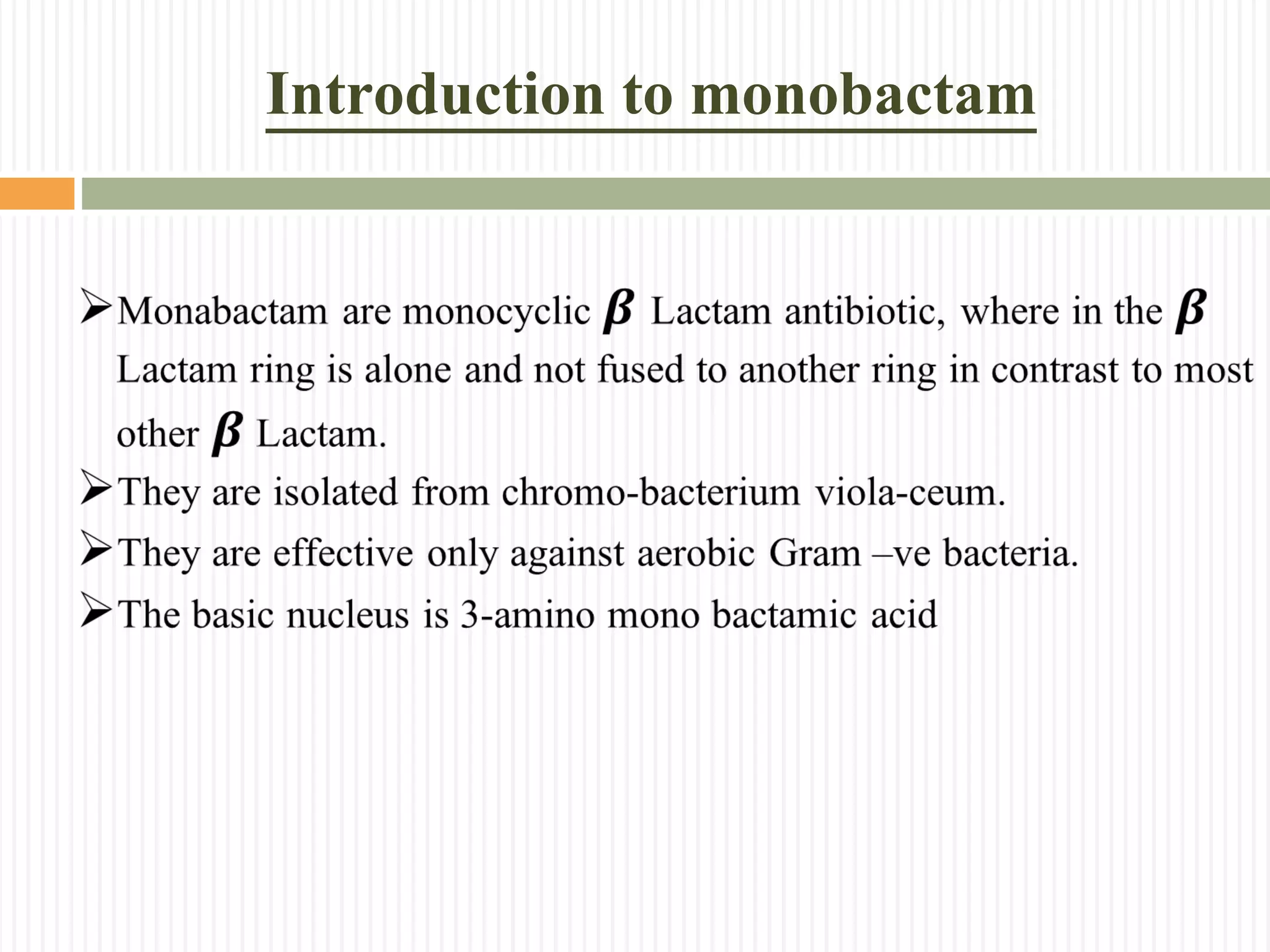 Beta lactamase inhibitors and Monobactam | PDF