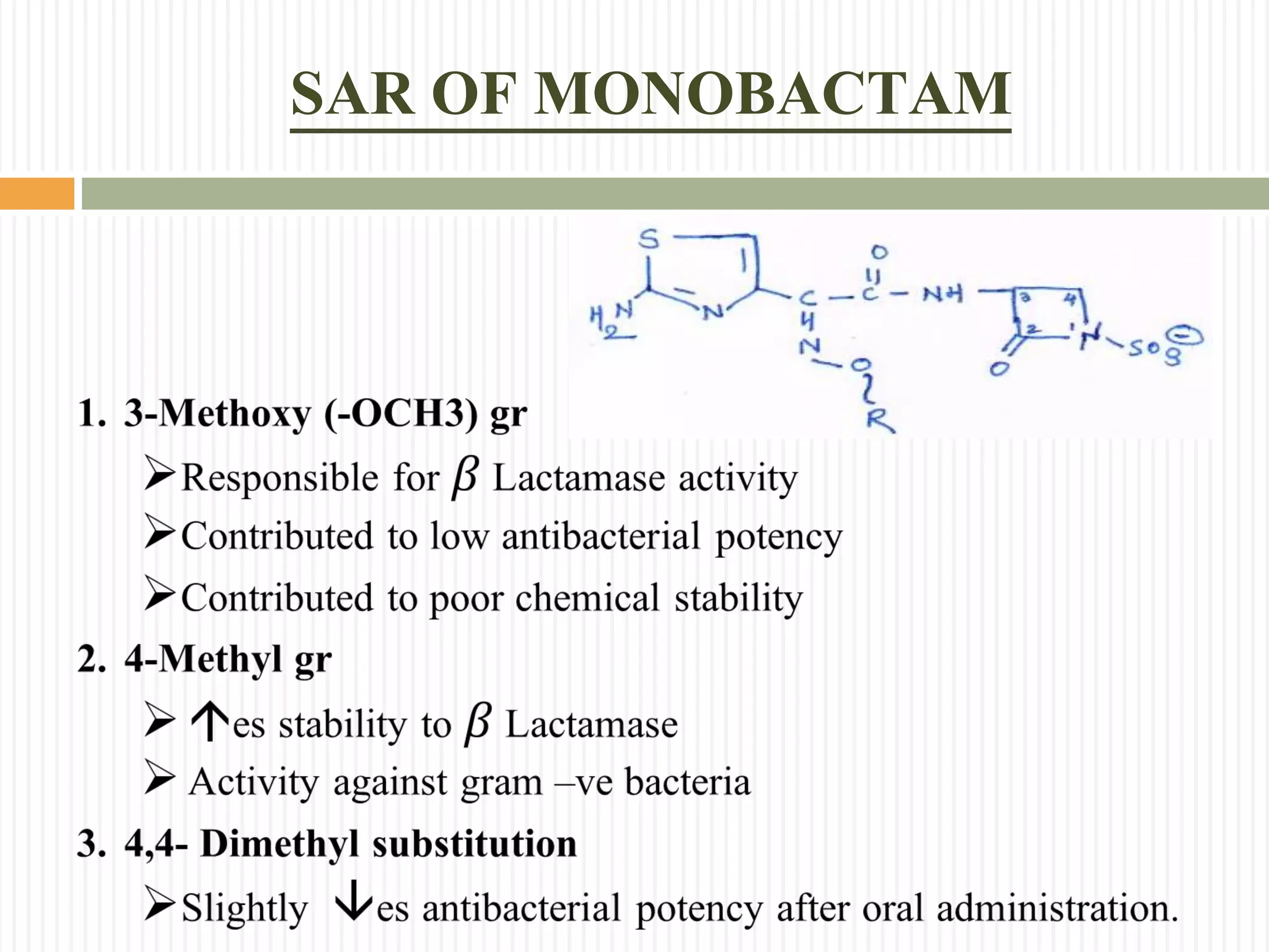 Beta lactamase inhibitors and Monobactam | PDF