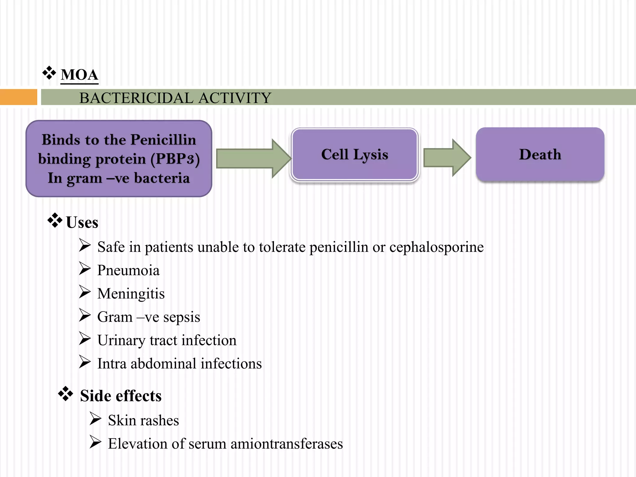 Beta lactamase inhibitors and Monobactam | PDF