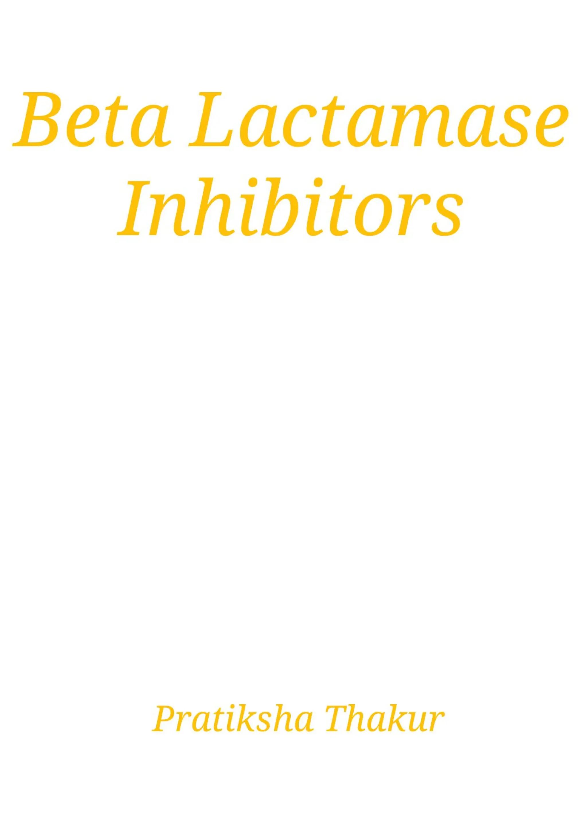 Beta Lactamase Inhibitors | PDF