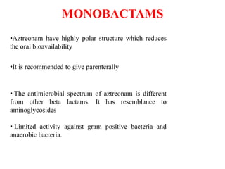 beta lactamase inhibitors of b.pharm 6th sem | PPT
