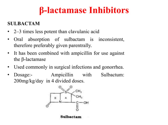 beta lactamase inhibitors of b.pharm 6th sem | PPT