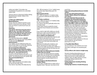 Betamethasone 0.5mg tablets pil, taj pharmaceuticals. | PDF ...