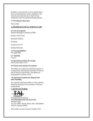 Betamethasone 0.5 mg soluble tablets smpc taj pharmaceuticals | PDF
