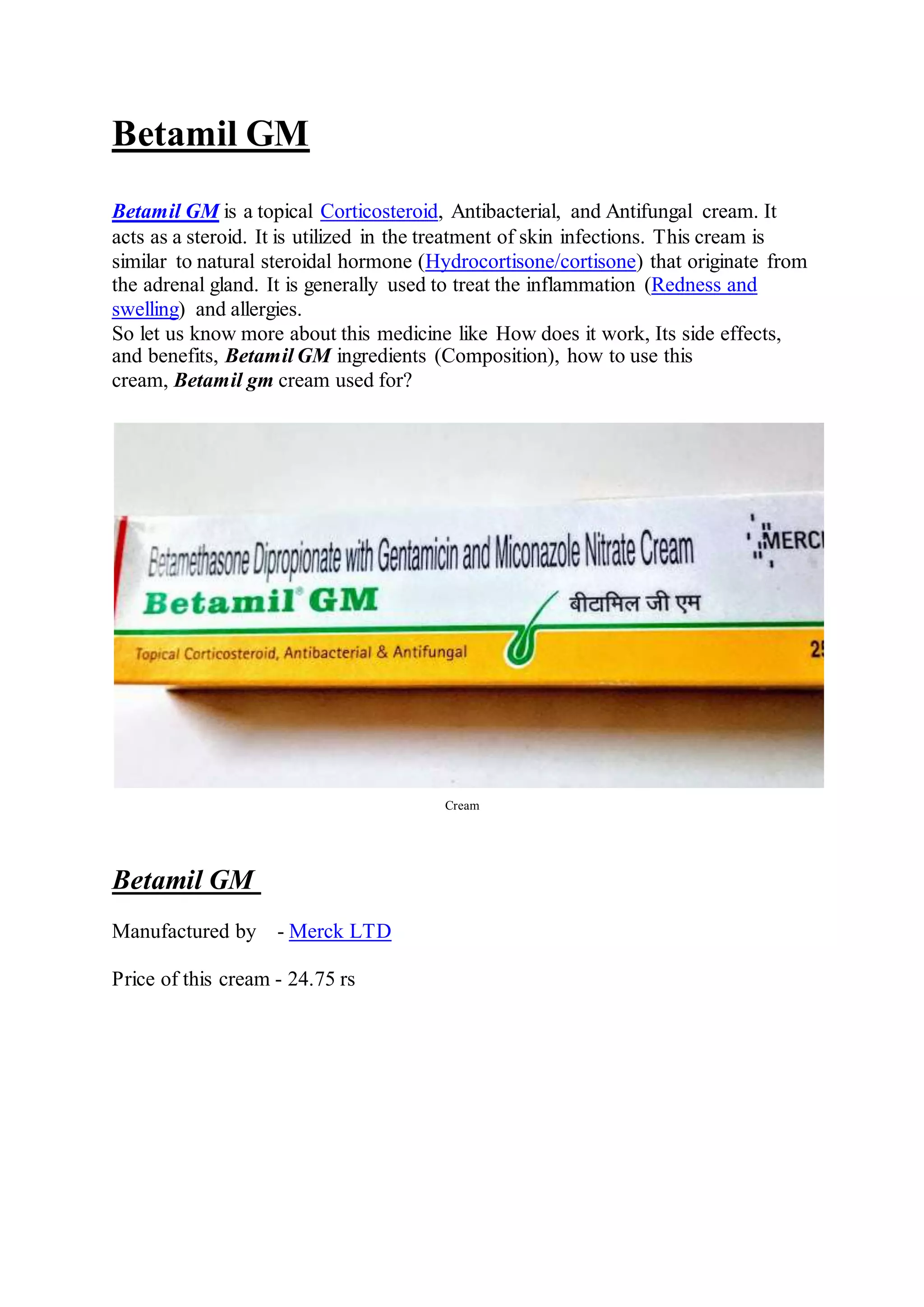Betamil gm cream | DOCX