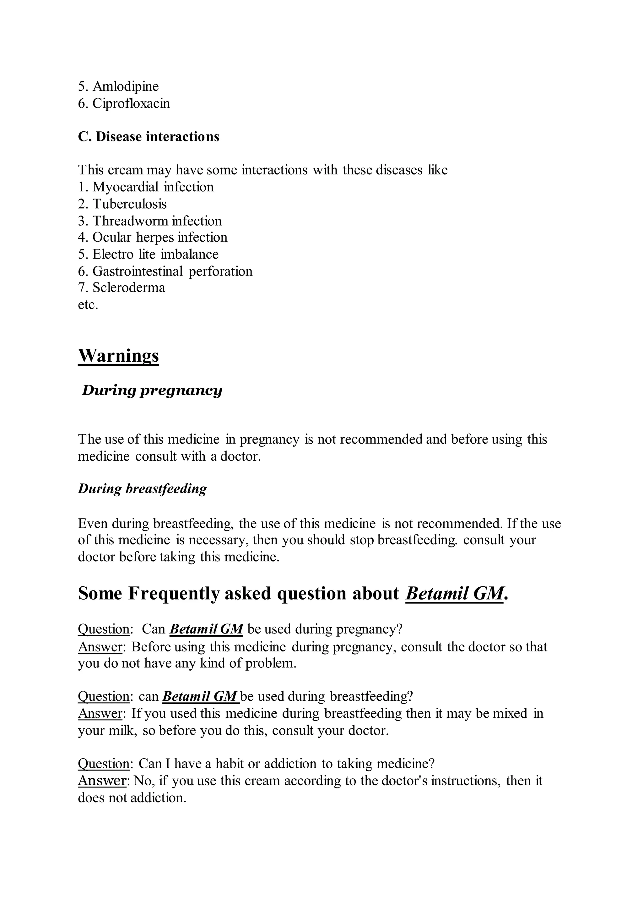 Betamil gm cream | DOCX