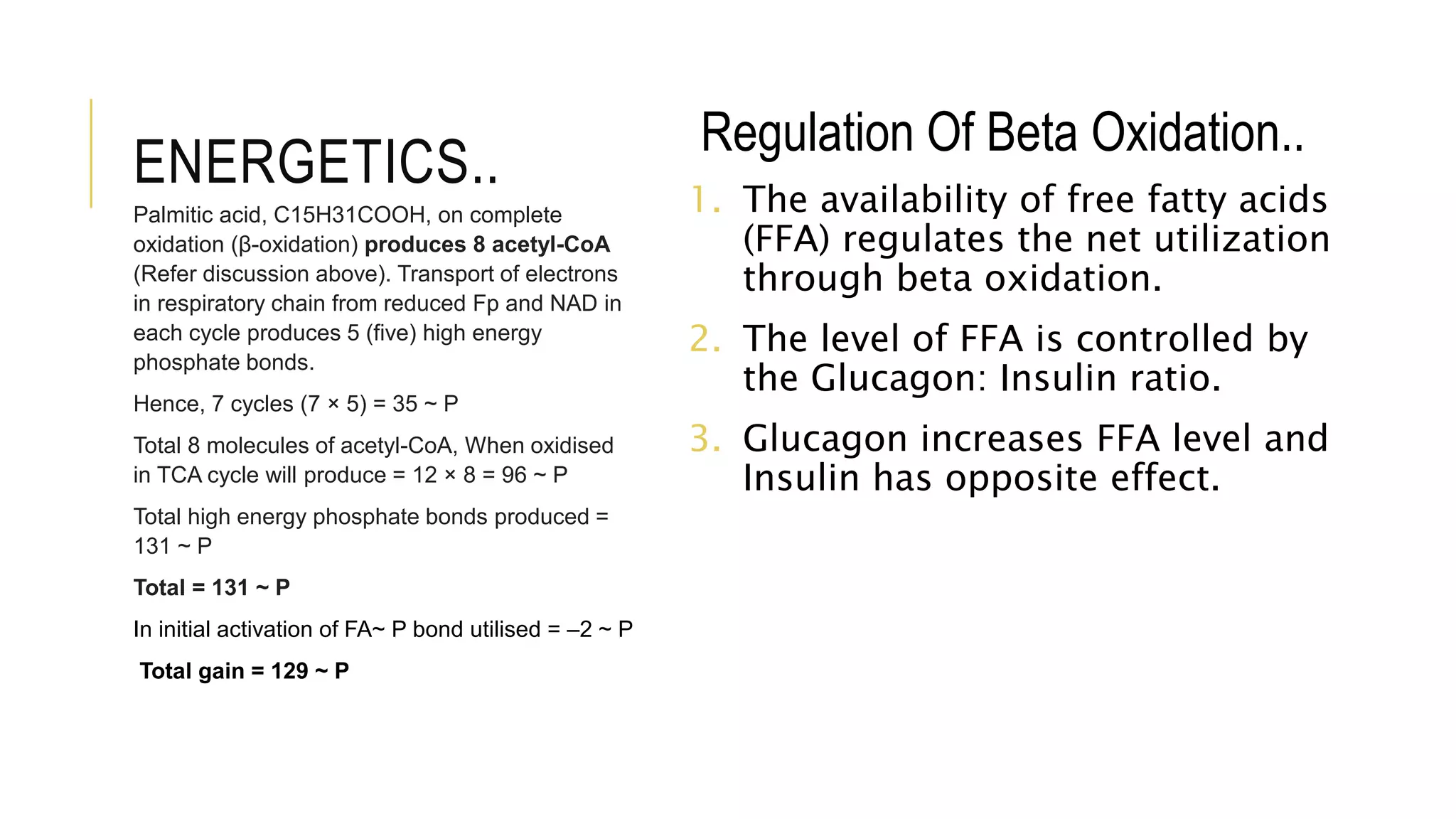 Beta oxidation | PPTX | Chemistry | Science