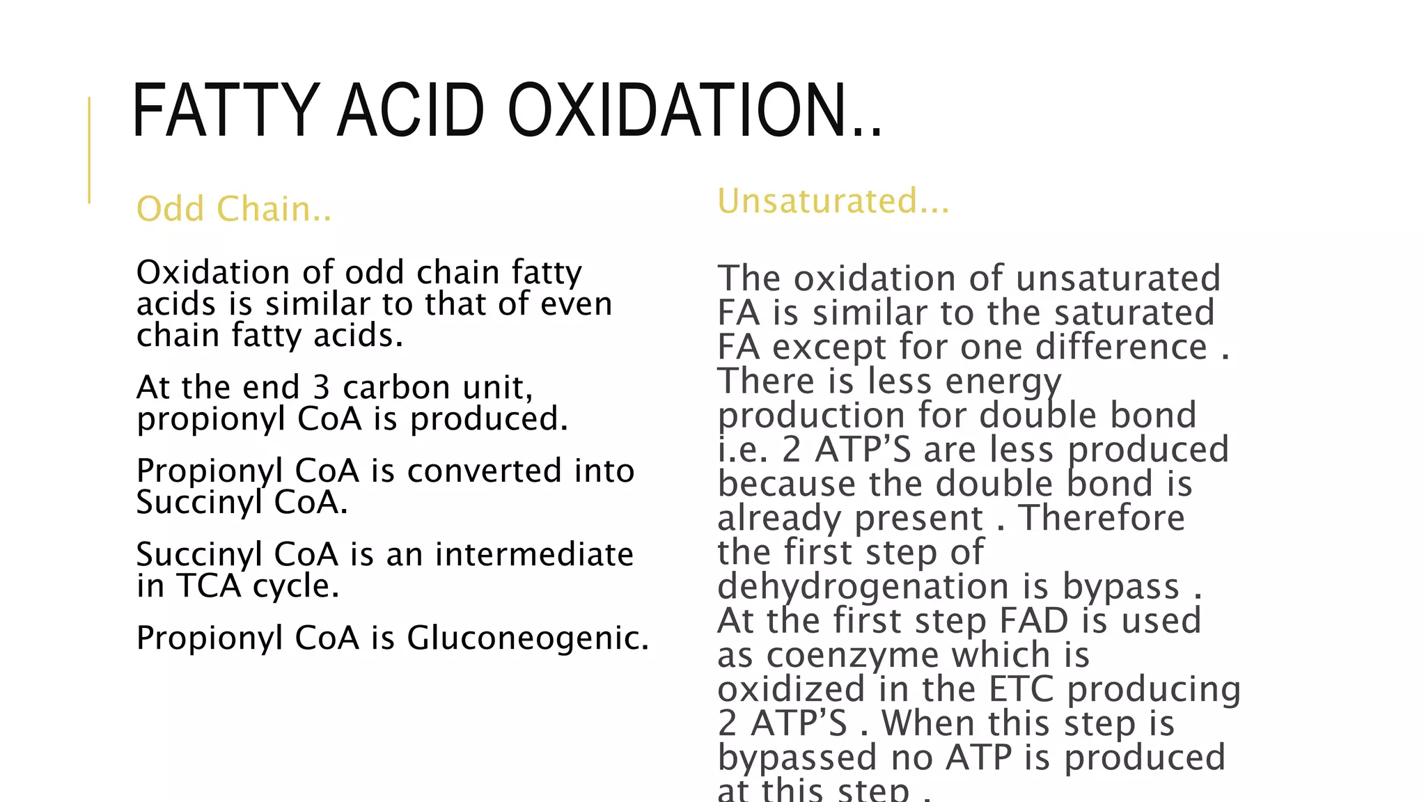 Beta oxidation | PPTX | Chemistry | Science