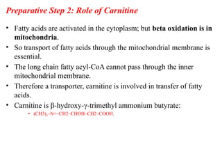 Beta oxidation of fatty acids for medical biochemistry | PPTX