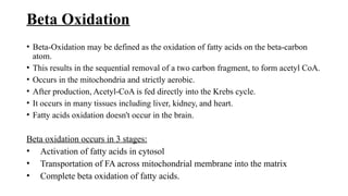 beta oxidation of fatty acids and its regulation.pptx
