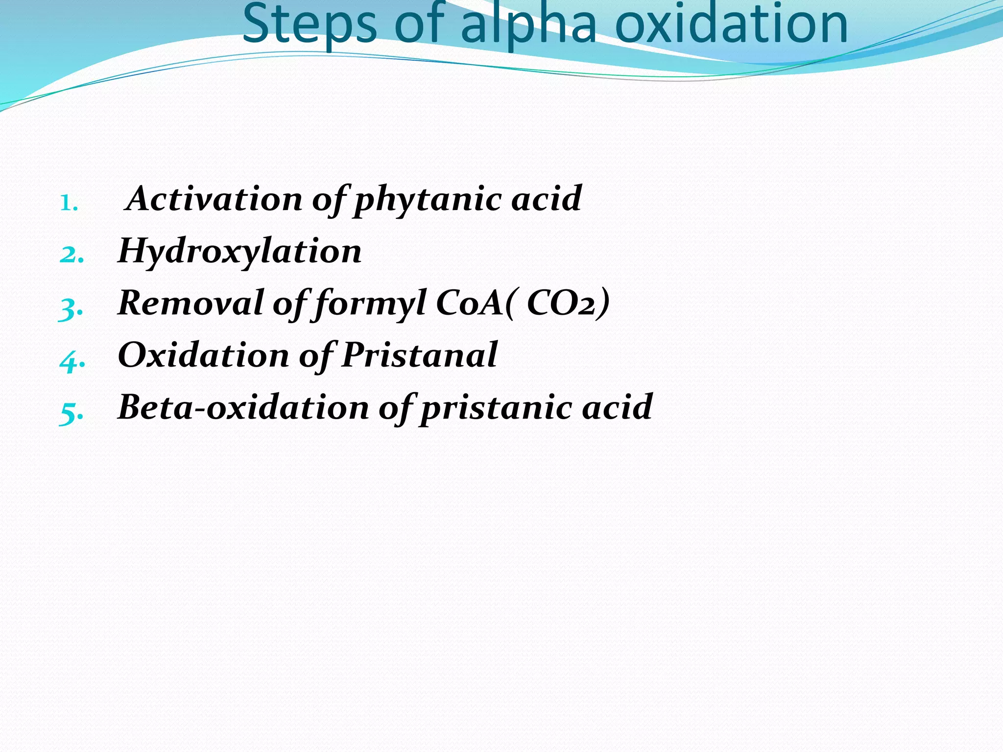 Fatty acid oxidation ( Beta , Alpha omega and peroxisomal) | PPTX