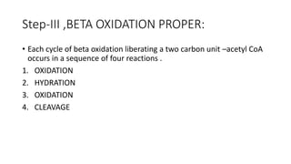 Beta oxidation of fatty acids | PPTX