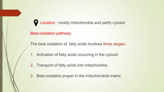 Beta oxidation of fatty acids | PPTX