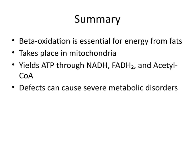 Beta_Oxidation_Presentation.pptx biochemistry | PPTX